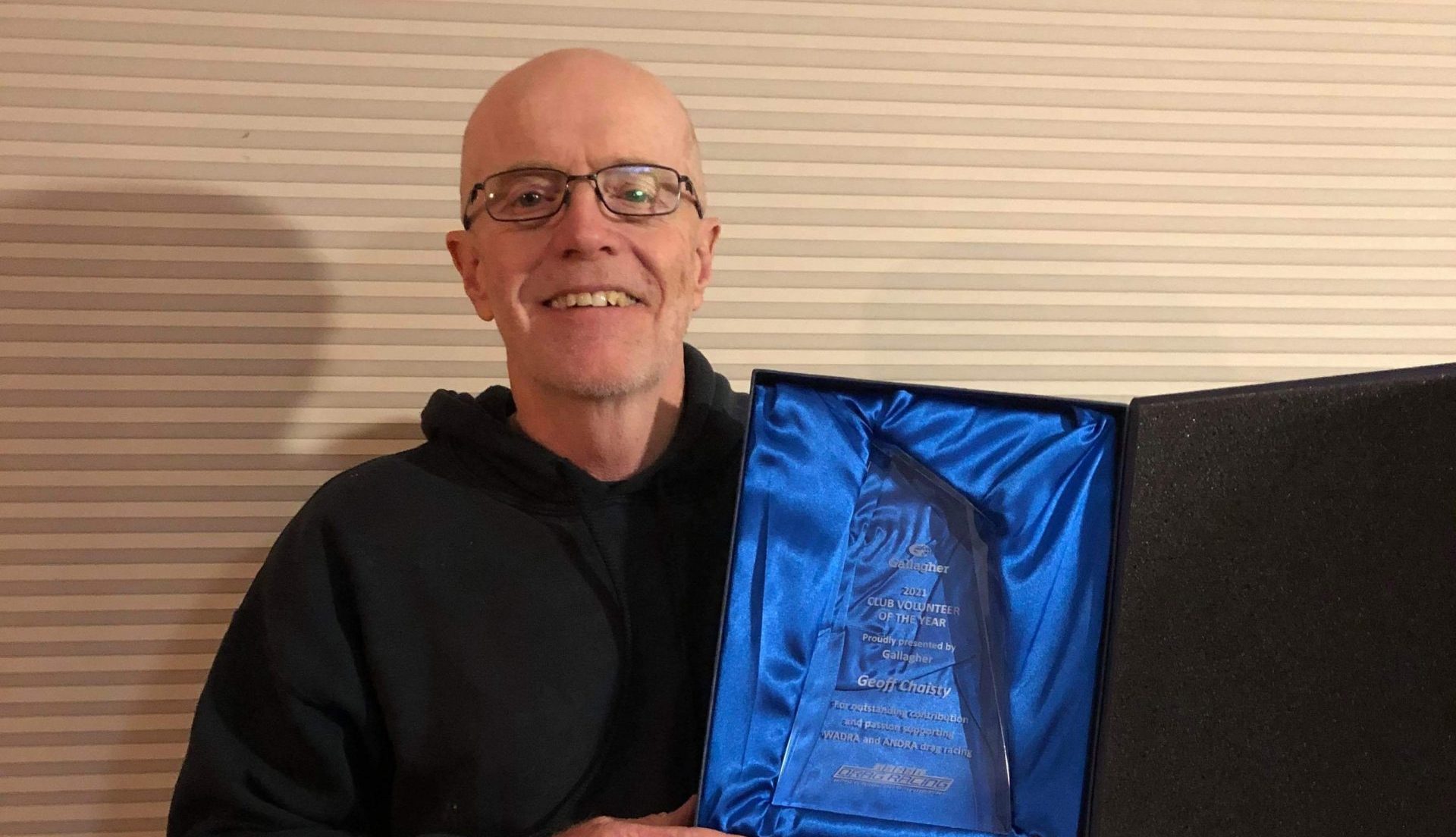CONGRATULATING GEOFF CHAISTY – GALLAGHER VOLUNTEER OF THE YEAR - ANDRA