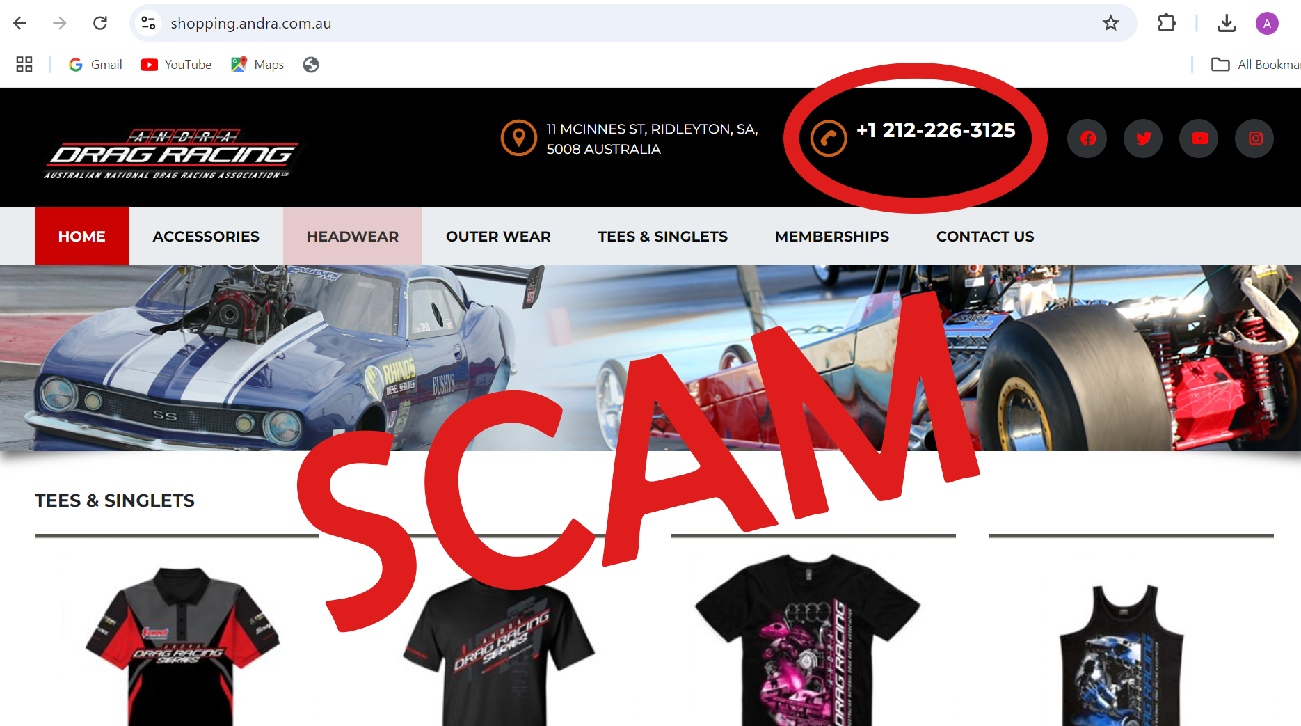 SCAM WARNING - FAKE MERCH SITE - ANDRA