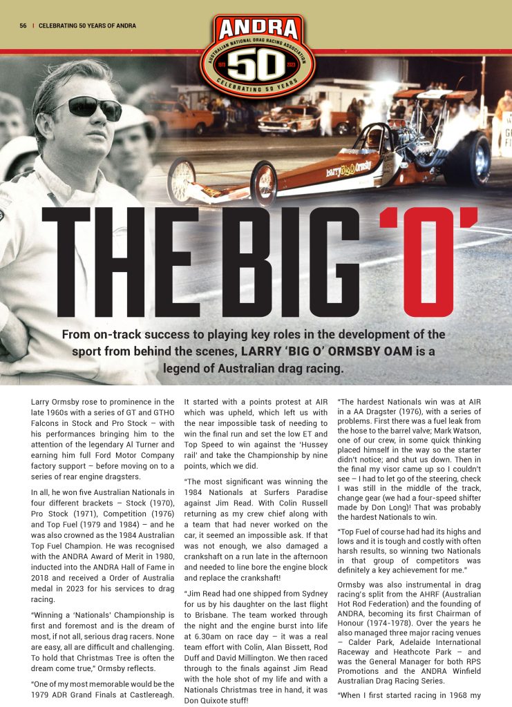 VALE: LARRY ‘BIG O’ ORMSBY - ANDRA